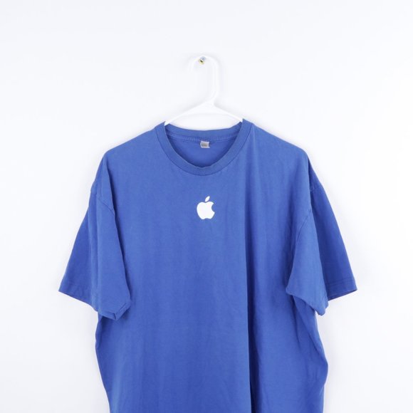 Apple | Shirts | Apple Inc Big Stitched Logo Employee Tshirt Blue ...